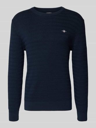 GANT Strickpullover mit Strukturmuster und Label-Stitching