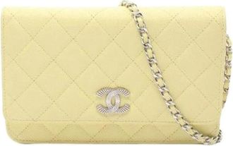 Chanel Pre-owned Sacoche d&eacute;paule Cruise en cuir Caviar - Femme - Pre-owned - Jaune - Taille: ONE Size
