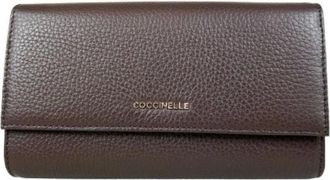 Coccinelle Femme, Accessoires, Brun, Taille: ONE Size Portefeuille Souple M&eacute;tallis&eacute;