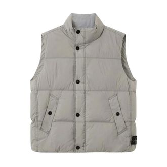Stone Island Homme, Vestes, Gris, Taille: XL Gilet Crinkle Reps NY Teint en Pi&egrave;ce