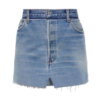 VETEMENTS Femme, Shorts, Bleu, Taille: 40 FR Jupe en jean effet vintage