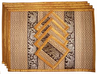 CCCollections Handgewebte Tischsets und Untersetzer aus Korbgeflecht Alternative zu Kunststoff hitzebeständig leicht zu reinigen perfekt für die Esstischdekoration 