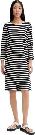 Marc O'Polo Femme, Robes, Multicolore, Taille: 40 FR Robe en coton &agrave; manches 3/4 ray&eacute;e horizontalement