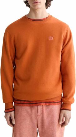Scotch & Soda Herren Essential Badge Logo Crewneck Sweatshirt, Rust, XXL