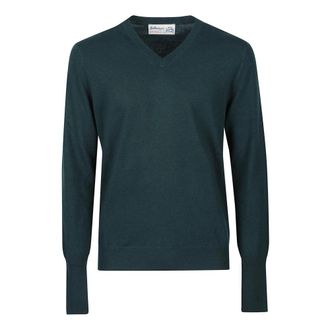 Ballantyne Klassischer V-Ausschnitt Pullover - - Knitwear - Herren - Gr&uuml;n - L