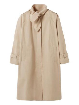 Claudie Pierlot trench en coton &agrave; d&eacute;tail nou&eacute; - Tons neutres