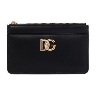 Dolce & Gabbana Femme, Accessoires, Noir, Taille: ONE Size Porte-cartes noir avec logo DG