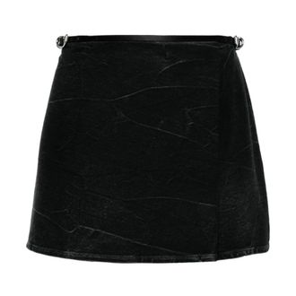 Givenchy Schwarzer Baumwoll-Jeansrock mit Waschung - - Skirts - Damen - Schwarzk - XS