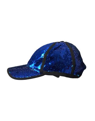 Dolce & Gabbana Royal Blue Sequin Baseball Hat Men Polyester Elastane