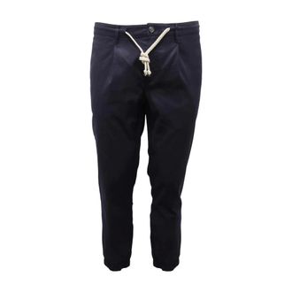 Paolo Pecora Homme, Pantalons, Bleu, Taille: XL Pantalon en Coton/Lin