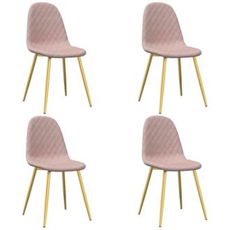 vidaXL Esszimmerst&uuml;hle 4 Stk. Rosa Samt - Vidaxl