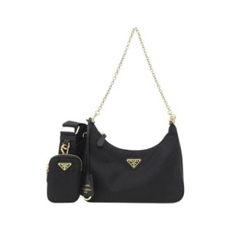 Prada Sac bandouli&egrave;re Pre-owned Tessuto Saffiano - Femme - Pre-owned - Noir - Taille: ONE Size