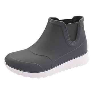 Generic Bottes de pluie mi-hautes en caoutchouc pour homme - Bottes de pluie antid&eacute;rapantes - Bottes de pluie en PVC - Doublure protectrice - Bottines antid&eacute;r