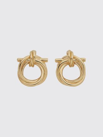 Ferragamo Gancini-Ohrstecker aus Messing mit Gold-Finish und Logo