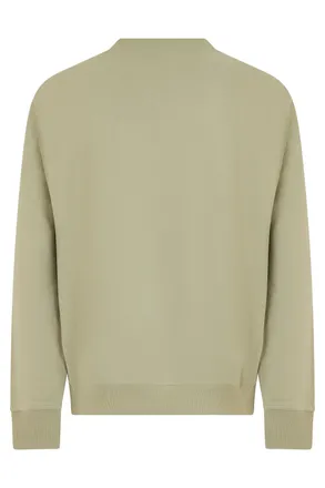 HUGO BOSS Mens Cotton Sweatshirt Open Green Sweatshirts Sweater