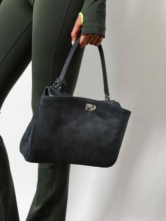 Balenciaga Womens Crossbody Bag Rodeo S Suede Grey Shoulder