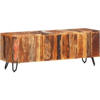 vidaXL Vidaxl - Meuble TV bois massif recycl&eacute; 110x30x40 cm - Style vintage - Dessus robuste pour objets d&eacute;coratifs - Couleurs uniques