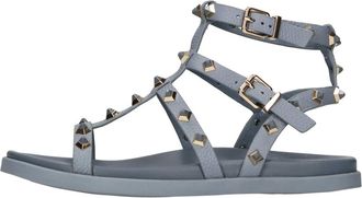 Emanuelle Vee Femme, Chaussures, Bleu, Taille: 38 EU Sandales Plates en Cuir