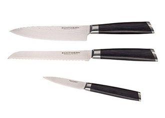 Echtwerk Echtwerk EW-DM-0380 Damastmesser Set 3 teilig, Hochwertiger Damaststahl, Pr&auml;sentbox