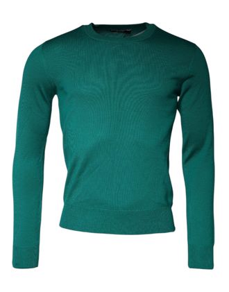 Dolce & Gabbana Mens Virgin Wool Crew Neck Sweater Green