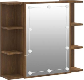 vidaXL Spiegelschrank mit led Braun Eichen-Optik 70x16,5x60 cm Vidaxl