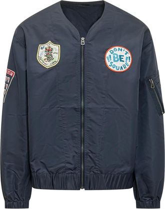 Kenzo Homme, Vestes, Bleu, Taille: S Badges Light Bomber