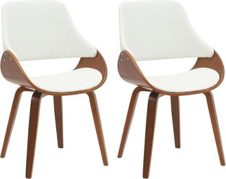 Clp Esszimmerst&uuml;hle 2er Set Vangale, mit Armlehne und R&uuml;ckenlehne, gepolstert f&uuml;r hohen Sitzkomfort, Bugholzgestell, Farbe:walnuss/wei&szlig;, Material:Kunstled