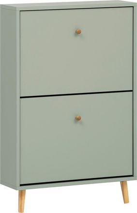 MID.YOU Mid.you Schuhkipper, Salbeigr&uuml;n, Holz, Eiche,Esche, massiv, 59.8x92.2x19.55 cm, Beim&ouml;bel erh&auml;ltlich, stehend, Garderobe, Schuhaufbewahrung, Schuhkippe