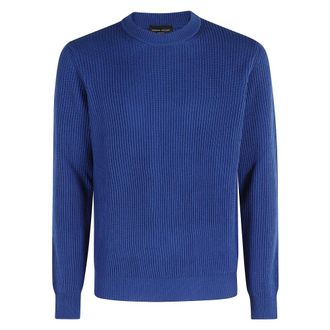 Roberto Collina Beiger Rundhalspullover Langarm - - Knitwear - Herren - Blau - L