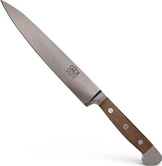 Gude Solingen - Filiermesser geschmiedet, 18 cm, Walnussholz, ALPHA WALNUSS, Doppelkropf, Handmade Germany