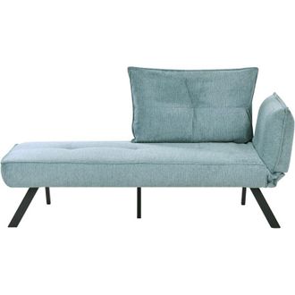 Beliani Rechtsseitige Chaiselongue ROCAMADOUR Stoff Hellblau