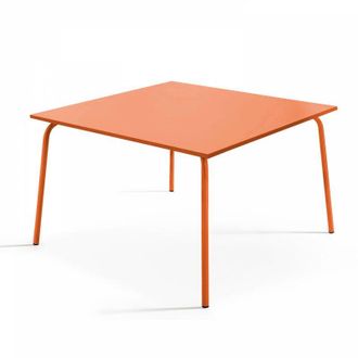 Oviala Oviala - Table de jardin carr&eacute;e en m&eacute;tal orange - Palavas