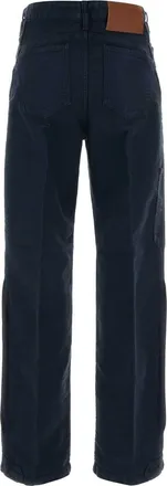 Victoria Beckham Navy Exterior: Cotton Jean