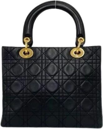 Dior Pre-owned Lady Dior Leather 2way Bag - Femme - Pre-owned - Noir - Taille: ONE Size