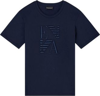 Emporio Armani Femme, Tops, Bleu, Taille: 42 FR T-shirt poliestere