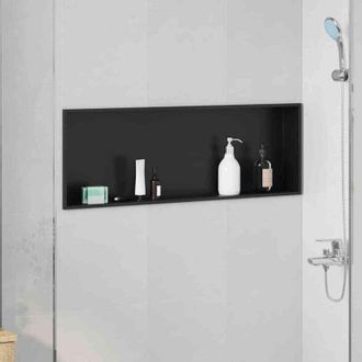 vidaXL Duschnische Schwarz 90 x 30 x 9.5 cm Edelstahl Vidaxl