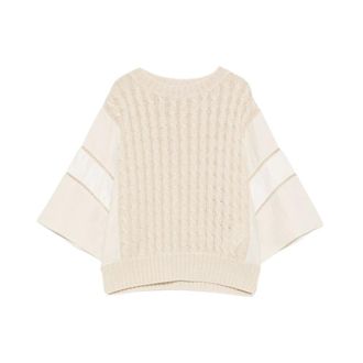 Max Mara Femme, Pulls, Beige, Taille: 40 FR Pull ample en fil de lin