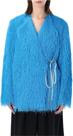 Dries Van Noten unisex, Vestes, Bleu, Taille: 40 FR Faux Fur & Shearling Vestes