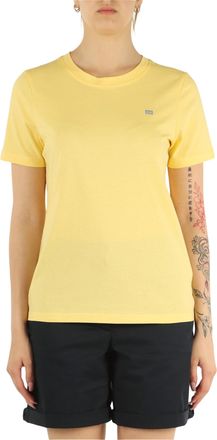 Tommy Hilfiger Damen T-Shirt Kurzarm Contrast Flag Tee mit Rundhalsausschnitt, Gelb (Citronella), XS