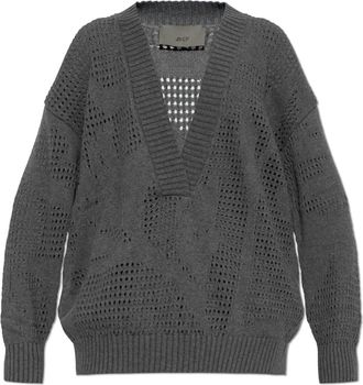 Akep Pull col V - Femme - Pulls - Gris - Taille: 36 FR