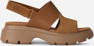 UGG Calimuze Sandale mit Fersenriemen f&uuml;r Damen in Brown, Gr&ouml;&szlig;e Wildleder/Leder