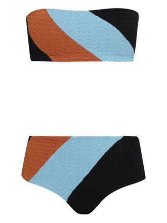 Brigitte Strukturierter Bikini in Colour-Block-Optik - Schwarz