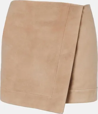 Balmain Jupe portefeuille en daim