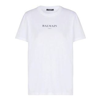 Balmain Femme, Tops, Blanc, Taille: 36 FR T-shirt avec imprim&eacute; Balmain