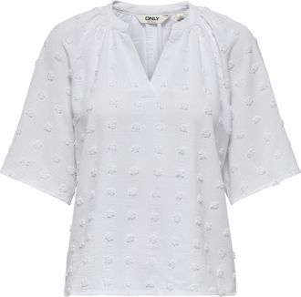 Only Onlivana Life 34 Dobby V-Neck Top WVN Cs