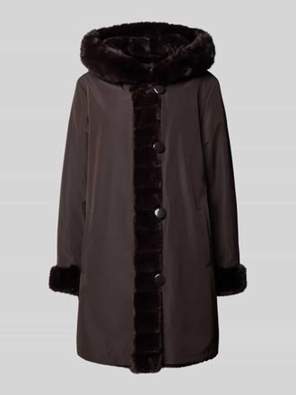 Petite M. Wendejacke aus Webpelz mit Kapuze und Eingrifftaschen