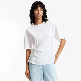La Redoute Collections T-shirt Col Rond Manches Courtes &Agrave; Nouer
