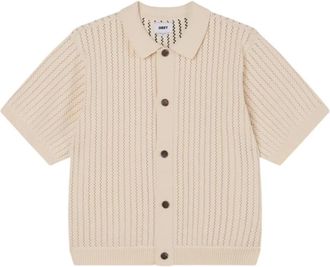 Obey Kurzarm-Sweater-Strickjacke mit Kragen - - Knitwear - Herren - Beige - XL
