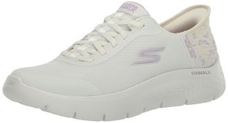 Skechers Damen Go Walk Flex Eva Hands Free Slip-ins Sneaker, Natur/Violett, 39 EU Weit