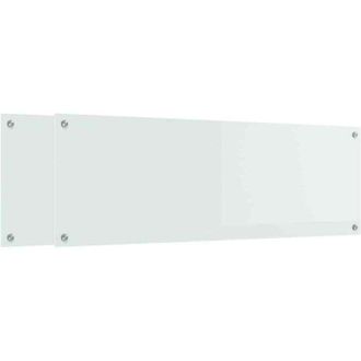 vidaXL K&uuml;chenr&uuml;ckwand 2 pcs Wei&szlig; 120 x 40 cm Geh&auml;rtetes Glas vidaXL